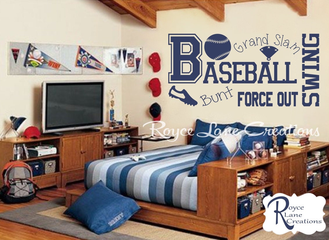 Baseball Wall Decal B13 Sports Vinyl Wall Decal Baseball Boys