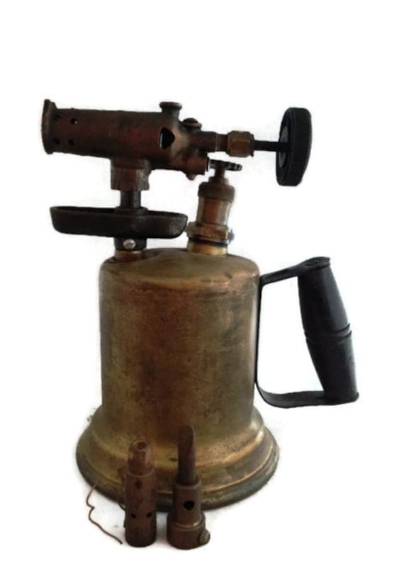 ANTIQUE Brass Blow Torch Complete with Tips Otto Bernz Co.