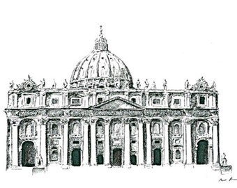 Roman Architecture: St. Peter's Basilica Print