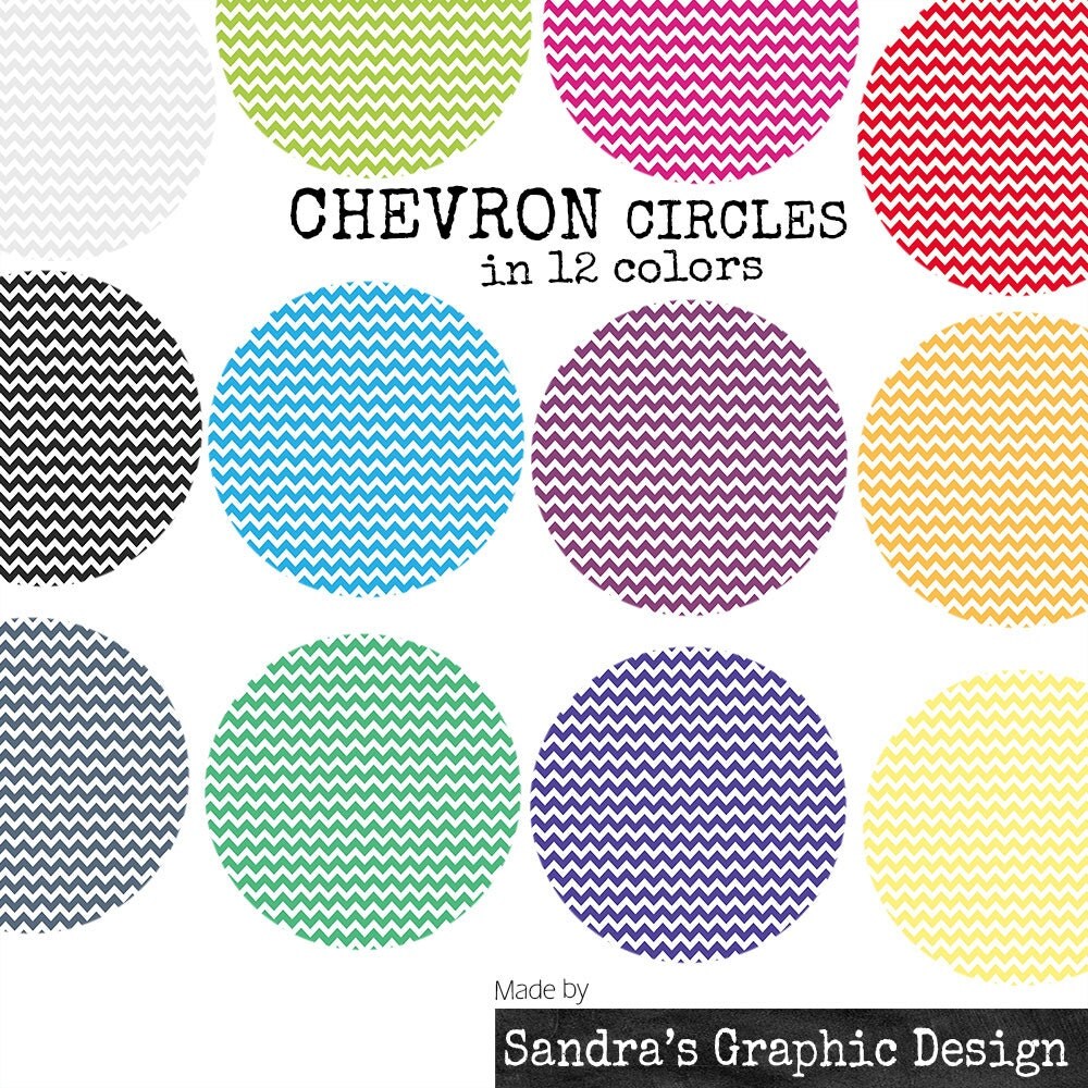 Clip art: “CHEVRON CIRCLES” with chevron patterns, 12 clipart 300 dpi ...