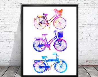 Bicycle painting | Etsy