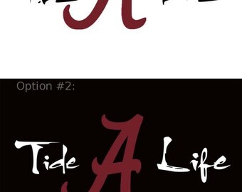 Tide Life - University Alabama A Decal Crimson Roll Tide Sticker - Car ...