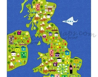 KIDS Maps, UNITED KINGDOM Map, Childrens Maps, Map of United Kingdom ...