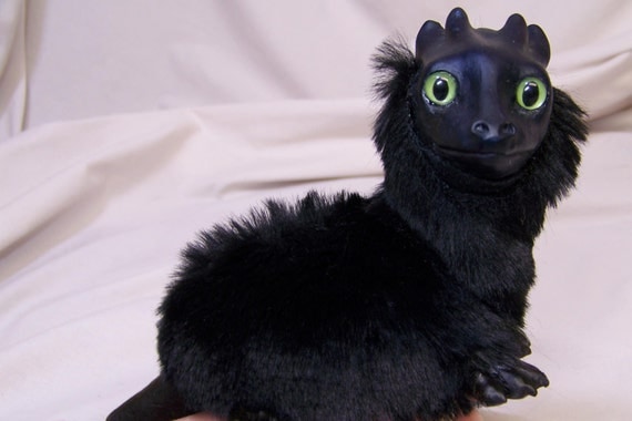 PET baby DRAGON hand puppet Made to order in your color choice
