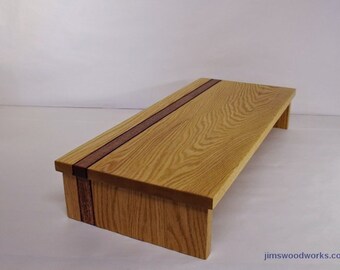 Made to Order mto - Oak with Mahogany stripe tv stand desk riser ...