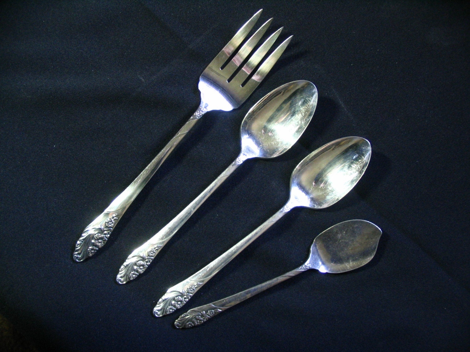Vintage Community Silverplate Serving Fork Jelly Knife Spoons EVENING ...