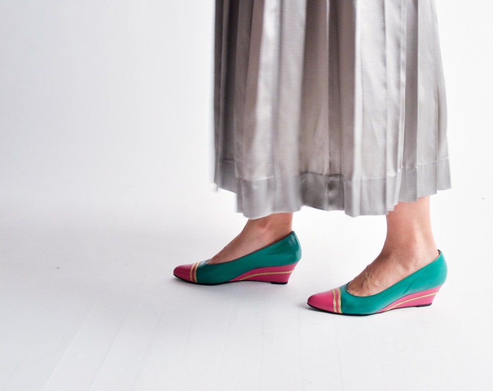 green and fuschia wedges patch wedges / 7 – Haute Juice