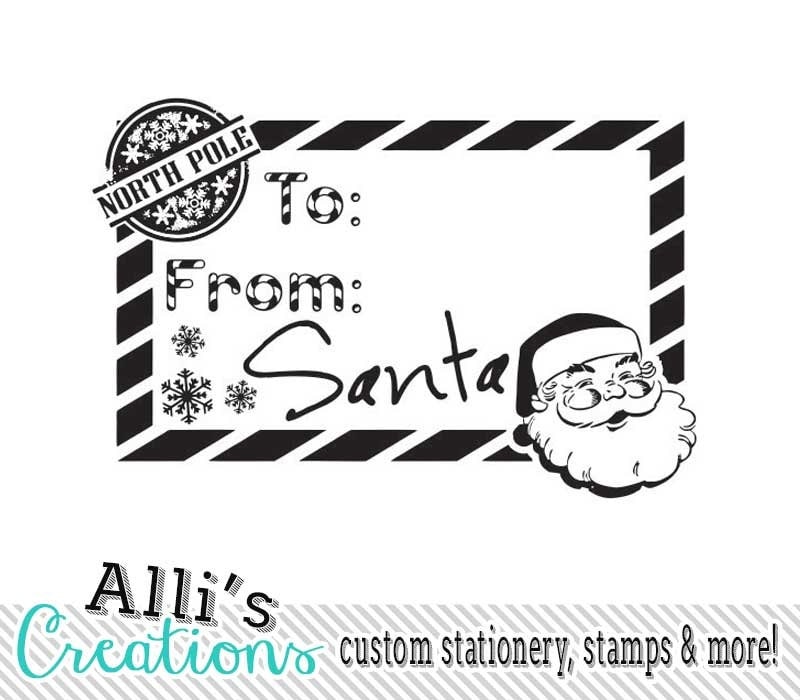 From SANTA Holiday Rubber Stamp DIY Santa Claus Gift Tags