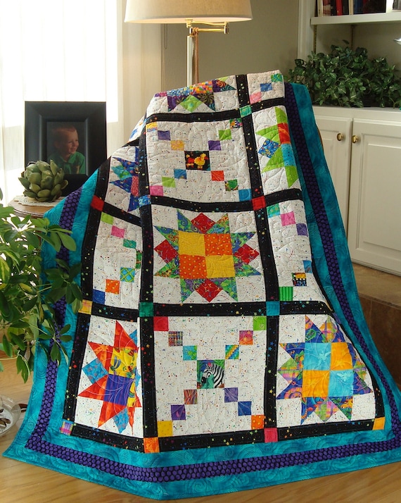 Playful Pathways Quilt Pattern in 4 sizes PDF 436e