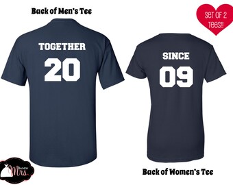 Popular items for together since tees on Etsy