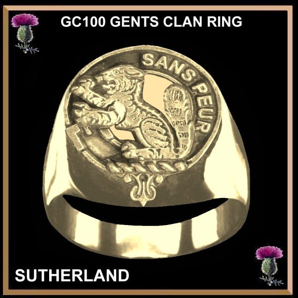 Scottish Clan Crest Gold Ring GC100 All Clans