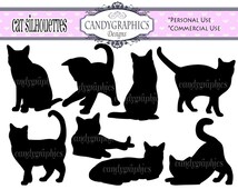 Popular items for kitten silhouette on Etsy