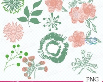 Flowers clipart / doodles / Mother's Day Clipart / Wedding flowers Clip ...