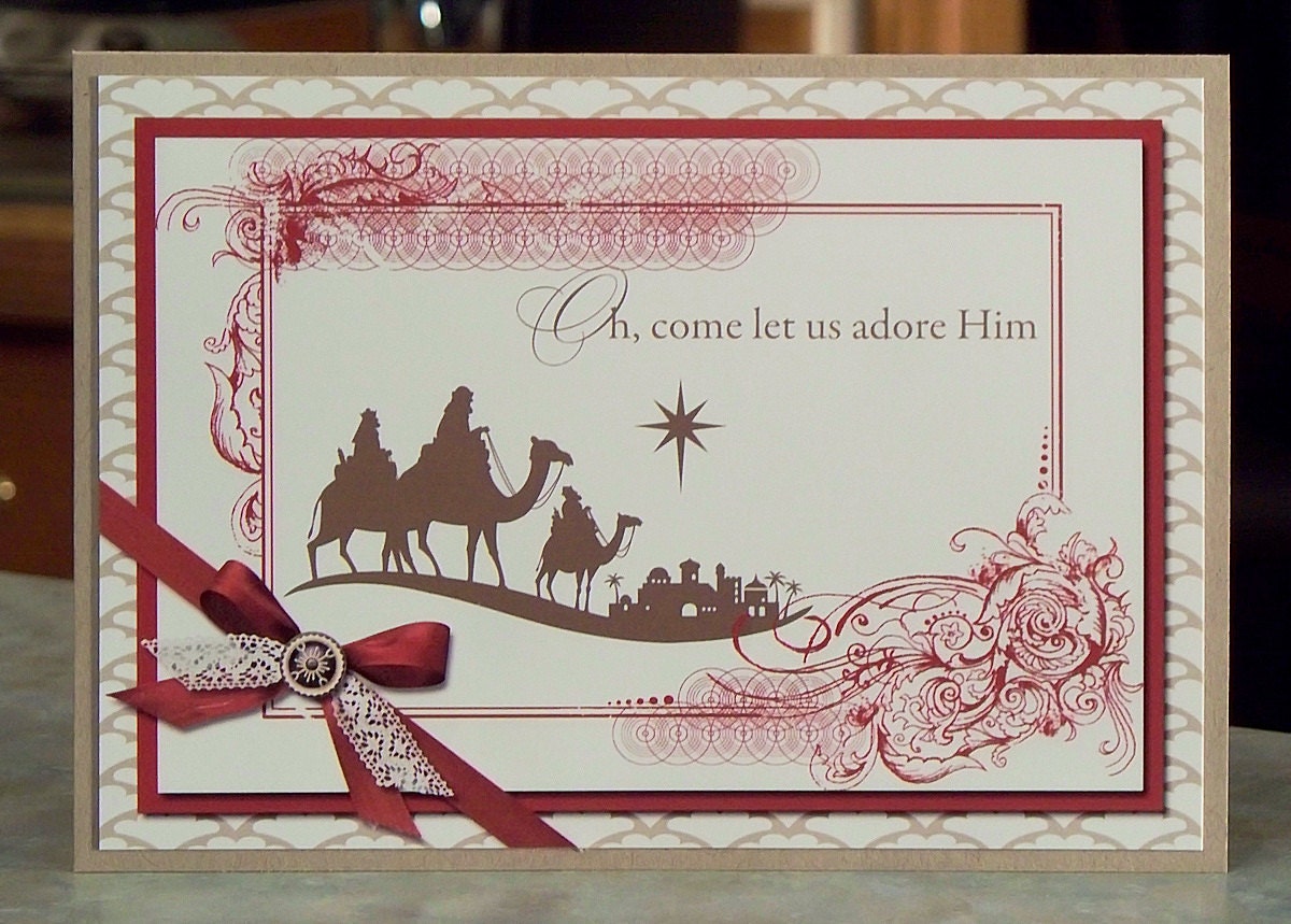 Wise Men Digitally Designed Christmas Card 5 X By WhimsyArtCards