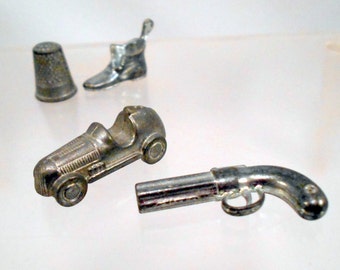 Monopoly Game Pieces Tokens Miniature Car Shoe Gun Thimble
