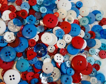 100 Button Mix Primary Colors Green Yellow Blue Red