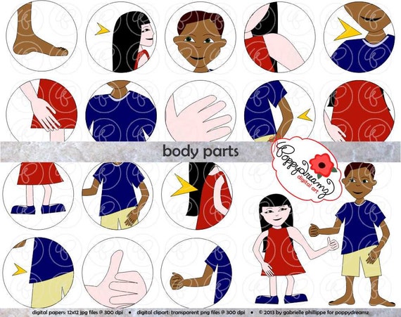 Body Parts Clipart Set 300 dpi School Teacher Clip Art