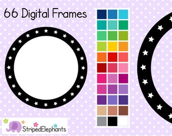 Cutout Scalloped Circle Digital Frames 3 by StripedElephants