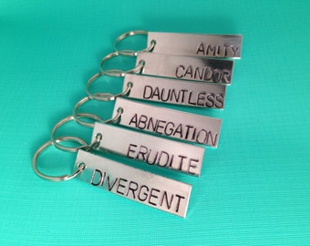 Aluminum Hand Stamped Keychains- Choose Your Faction- Divergent ...