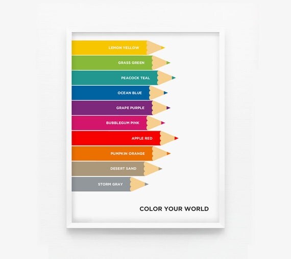 Items similar to Color Your World Children Wall Art, Nursery Art ...