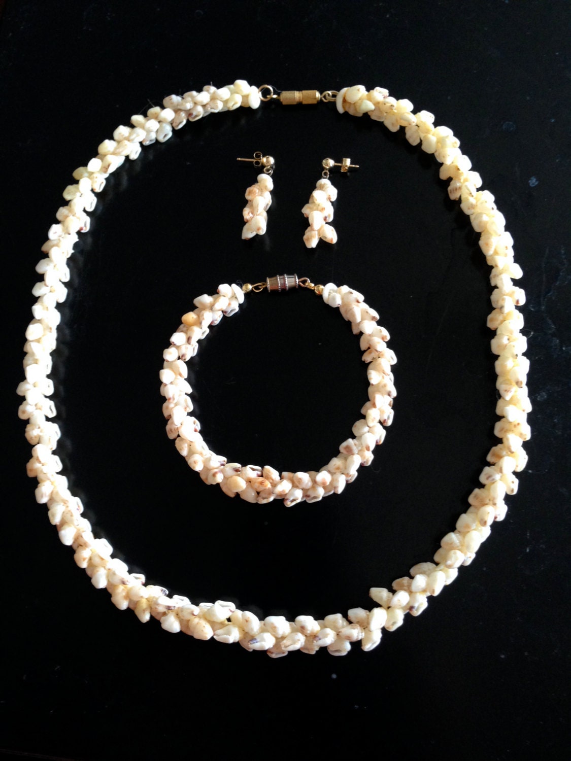 Reserved 18 Vintage Pikake Style Niihau Shell Necklace