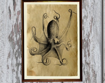 Octopus print | Etsy