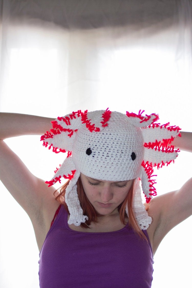Axolotl Hat by TheKnottyGeek on Etsy