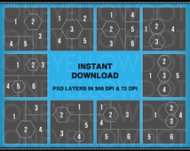 Unique hexagon templates related items | Etsy