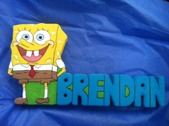 nickelodeon SPONGEBOB SQUARE PANTS nameplate personalized sign