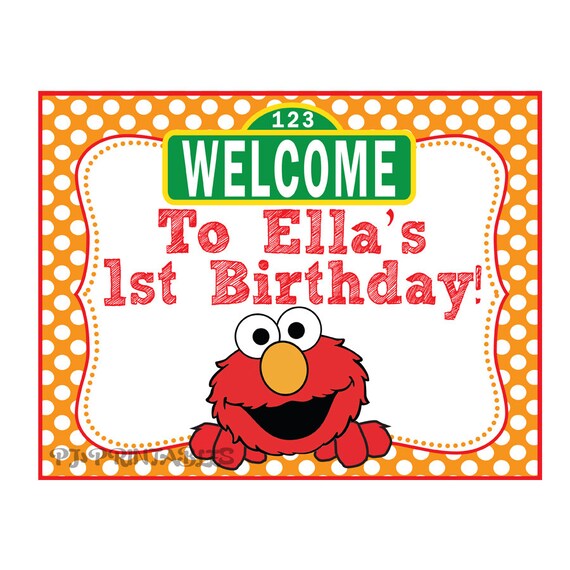 Sesame Street Birthday Sign Sesame Street Party Signs Editable PDF