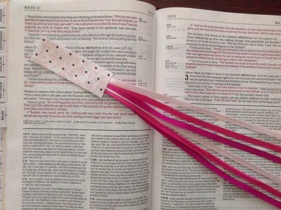 Multi page 6 ribbon bookmark for Bible hard cover books