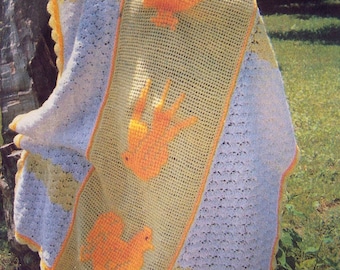 Items similar to 569 Good morning rooster filet crochet doily afghan ...