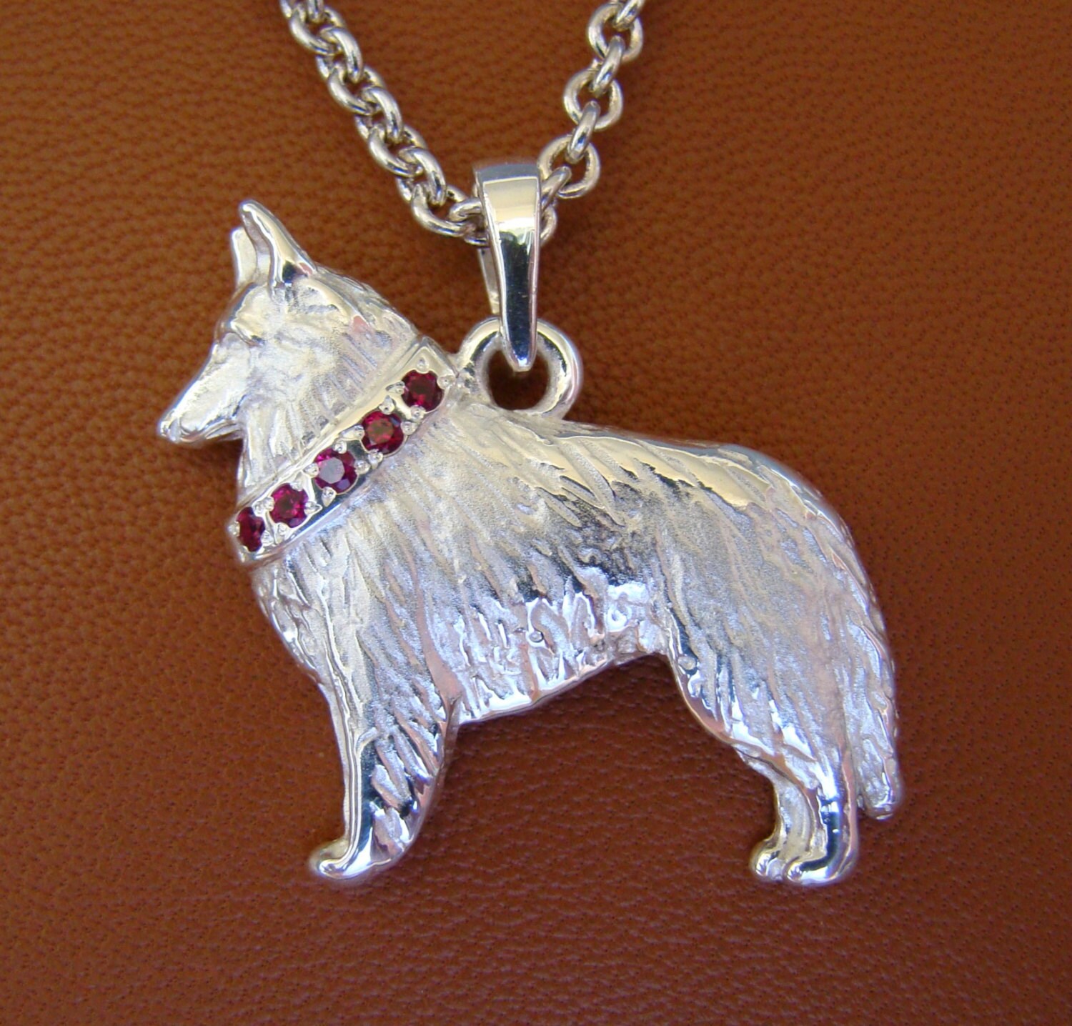 Large Sterling Silver Belgian Tervuren / Belgian Sheepdog