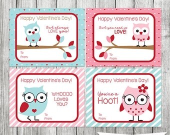 Girl and Boy Valentine Cards - Owl You Need Is Love Valentines ...