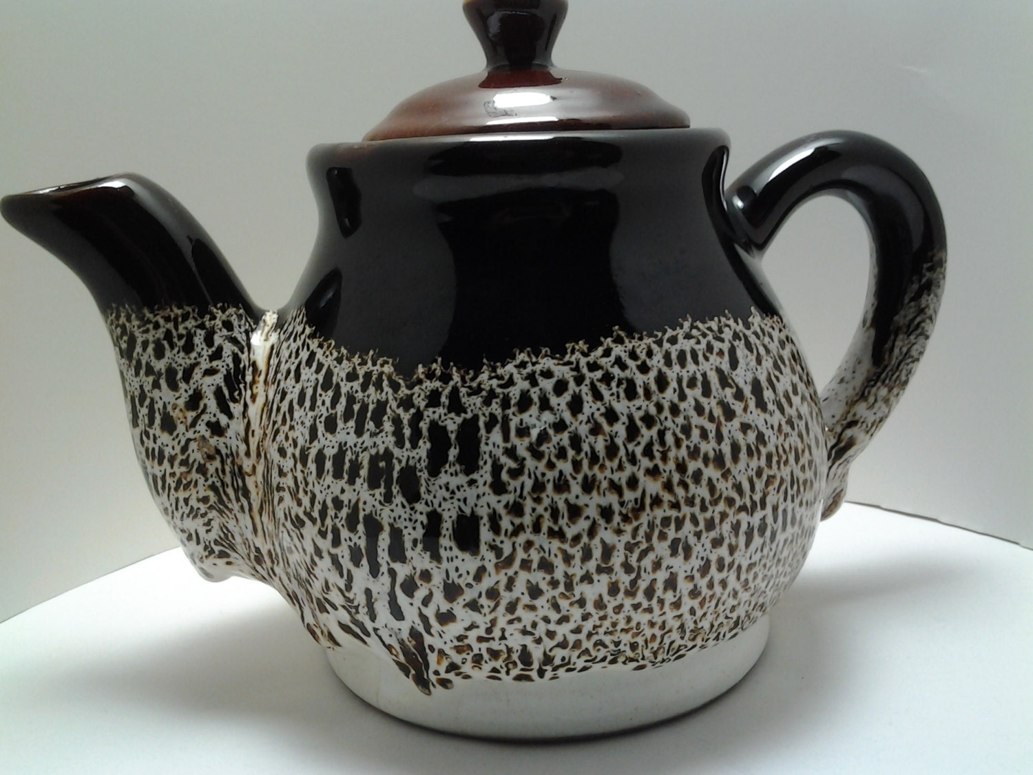 Amazing antique 19TH c English splash glaze Mocha ware type teapot ...