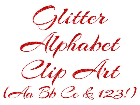 Red Alphabet Clipart Red Glitter Letters Numbers Clipart
