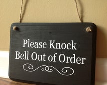 Unique doorbell broken sign related items | Etsy