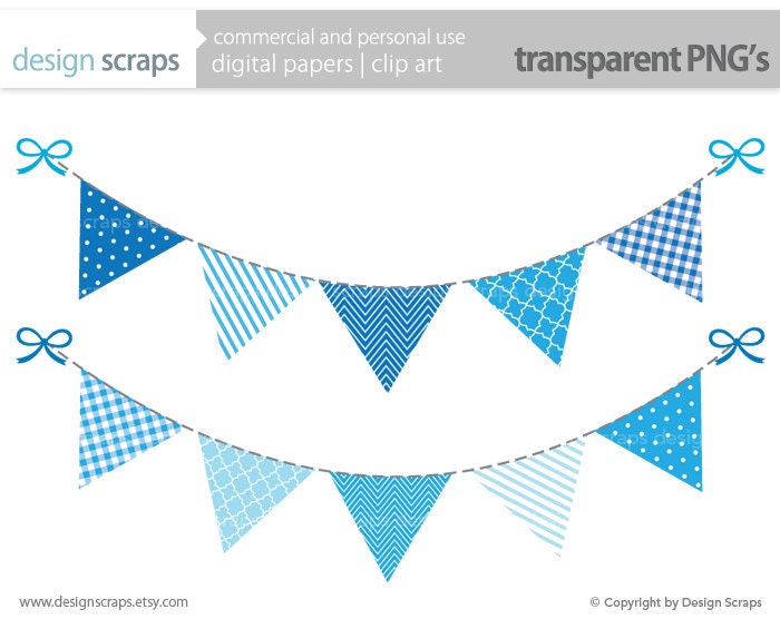 blue banner clip art graphics flag bunting banner by designscraps