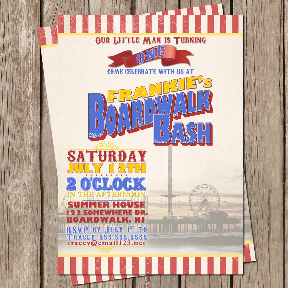 Boardwalk Bash Party Invitation Digital File PRINT IT