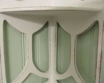 Small Wall Mount Corner Shelf /// Shabby Chic Decor /// Wall Shelf ...
