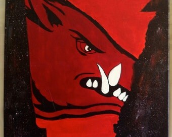 Popular items for razorback paintings on Etsy