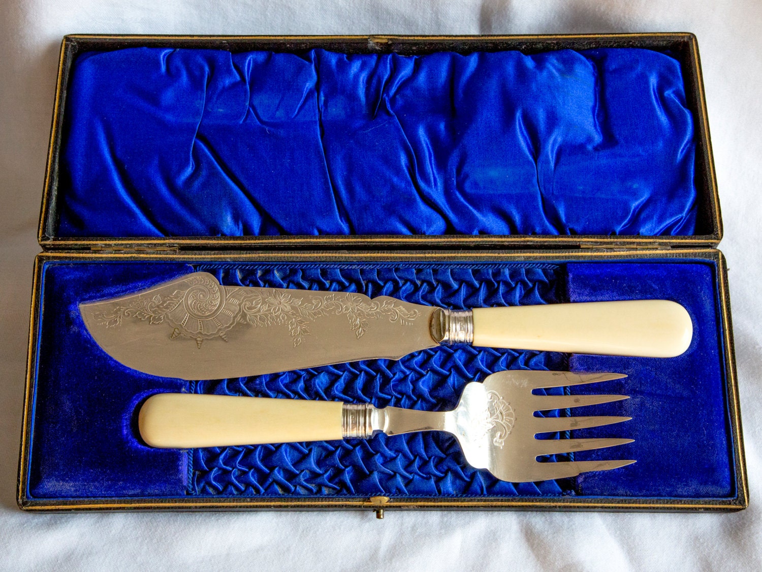 Beautiful ornate silver-plated fish serving set, Sheffield 1913 – Haute ...