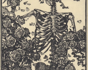 Popular items for skeleton and roses on Etsy