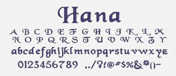 Hana Font Embroidery Design Now Come with .BX Ready Font