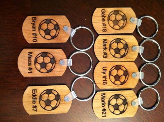 7 Soccer Key Chain Laser Engraved by EnglerEngraving on Etsy
