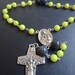 Neon Yellow Catholic Beaded Rosary with Good by SperanzaEterna