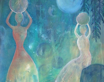 Moon Dance Print from Original Acrylic Painting Home Decor