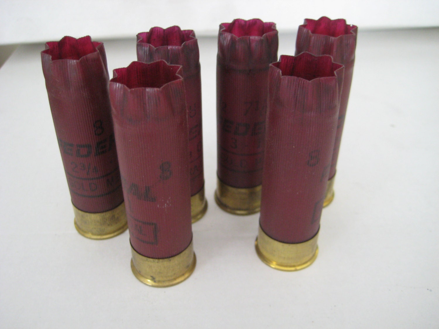 Huge Lot 24 Empty Shotgun Shells/Hulls Federal 12GA Burgundy