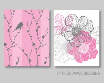 Bird floral picks | Etsy