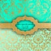 Mint & Gold Foil Damask Digital Paper Pack floral gold